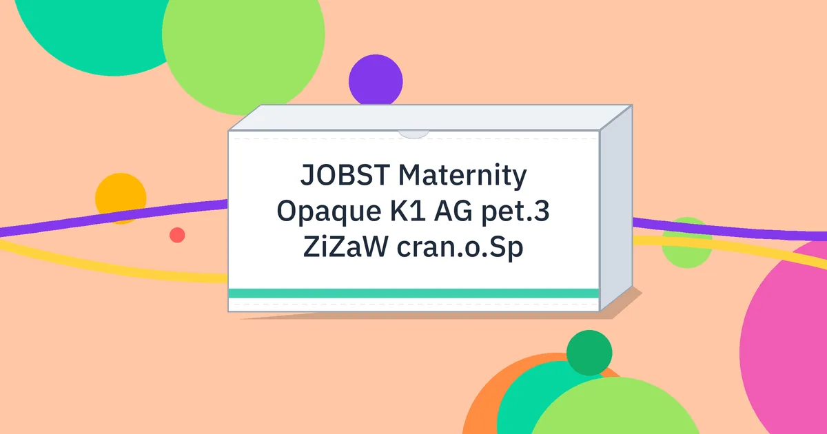 Symbolbild: Packung mit der Aufschrift JOBST Maternity Opaque K1 AG pet.3 ZiZaW cran.o.Sp (PZN 15857367) – Verfügbarkeit und Bezug in Apotheken in Frankfurt am Main
