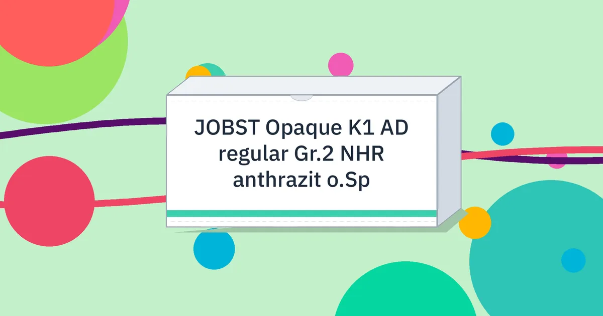 Symbolbild: Packung mit der Aufschrift JOBST Opaque K1 AD regular Gr.2 NHR anthrazit o.Sp (PZN 16263486) – Verfügbarkeit und Bezug in Apotheken in Frankfurt am Main