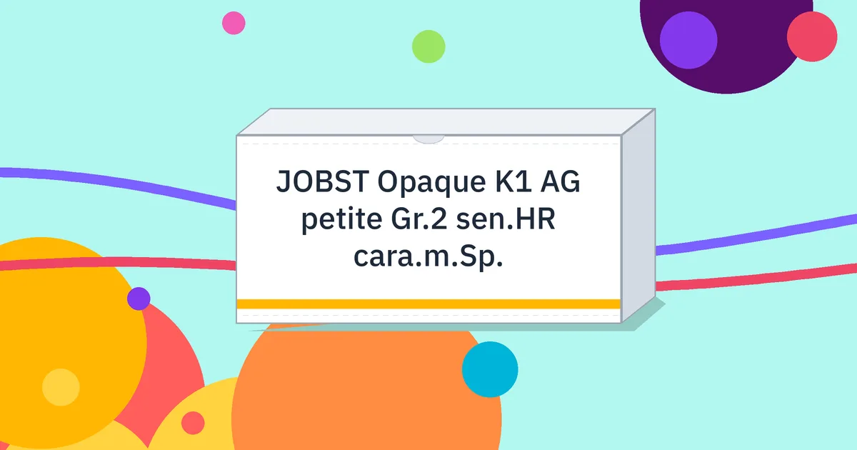 Symbolbild: Packung mit der Aufschrift JOBST Opaque K1 AG petite Gr.2 sen.HR cara.m.Sp. (PZN 13085417) – Verfügbarkeit und Bezug in Apotheken in Frankfurt am Main