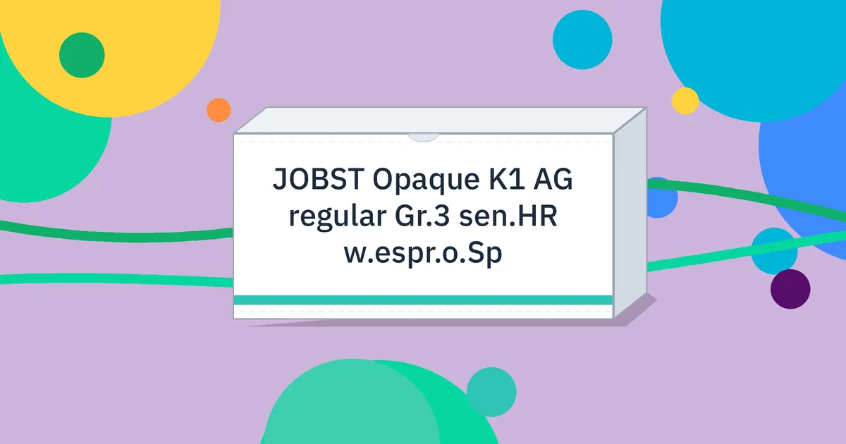 Symbolbild: Packung mit der Aufschrift JOBST Opaque K1 AG regular Gr.3 sen.HR w.espr.o.Sp (PZN 16267604) – Verfügbarkeit und Bezug in Apotheken in Frankfurt am Main
