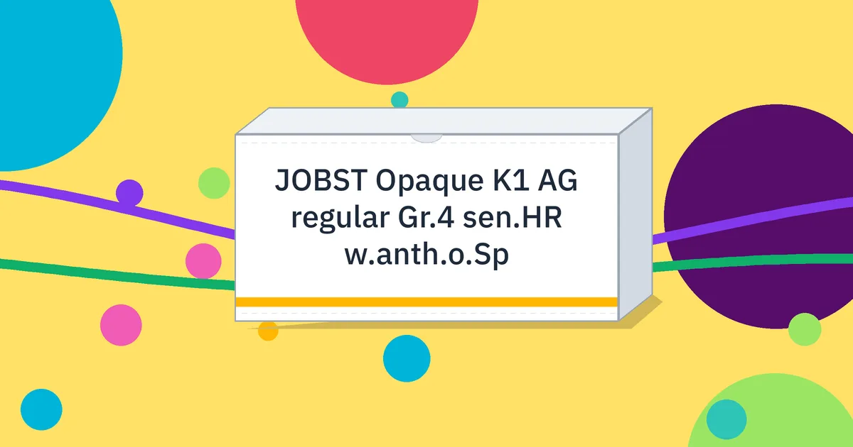 Symbolbild: Packung mit der Aufschrift JOBST Opaque K1 AG regular Gr.4 sen.HR w.anth.o.Sp (PZN 16264988) – Verfügbarkeit und Bezug in Apotheken in Frankfurt am Main