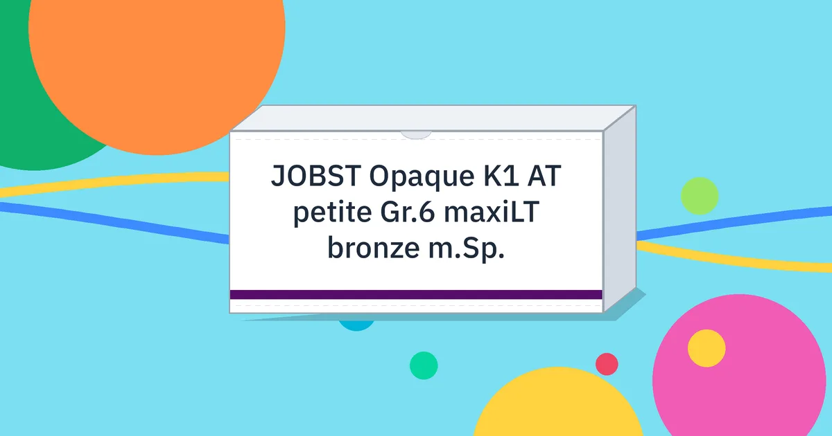 Symbolbild: Packung mit der Aufschrift JOBST Opaque K1 AT petite Gr.6 maxiLT bronze m.Sp. (PZN 13102564) – Verfügbarkeit und Bezug in Apotheken in Frankfurt am Main