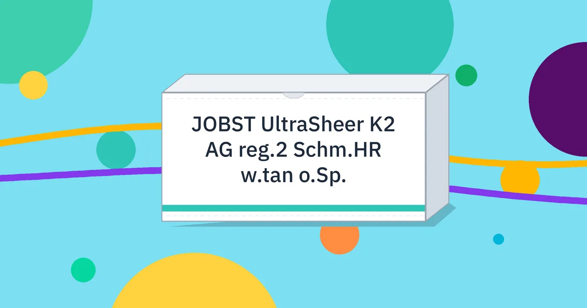 Symbolbild: Packung mit der Aufschrift JOBST UltraSheer K2 AG reg.2 Schm.HR w.tan o.Sp. (PZN 16302588) – Verfügbarkeit und Bezug in Apotheken in Frankfurt am Main
