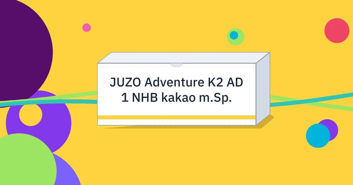 Symbolbild: Packung mit der Aufschrift JUZO Adventure K2 AD 1 NHB kakao m.Sp. (PZN 14974119) – Verfügbarkeit und Bezug in Apotheken in Frankfurt am Main