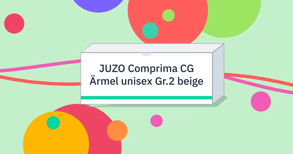 Symbolbild: Packung mit der Aufschrift JUZO Comprima CG Ärmel unisex Gr.2 beige (PZN 20781821) – Verfügbarkeit und Bezug in Apotheken in Frankfurt am Main