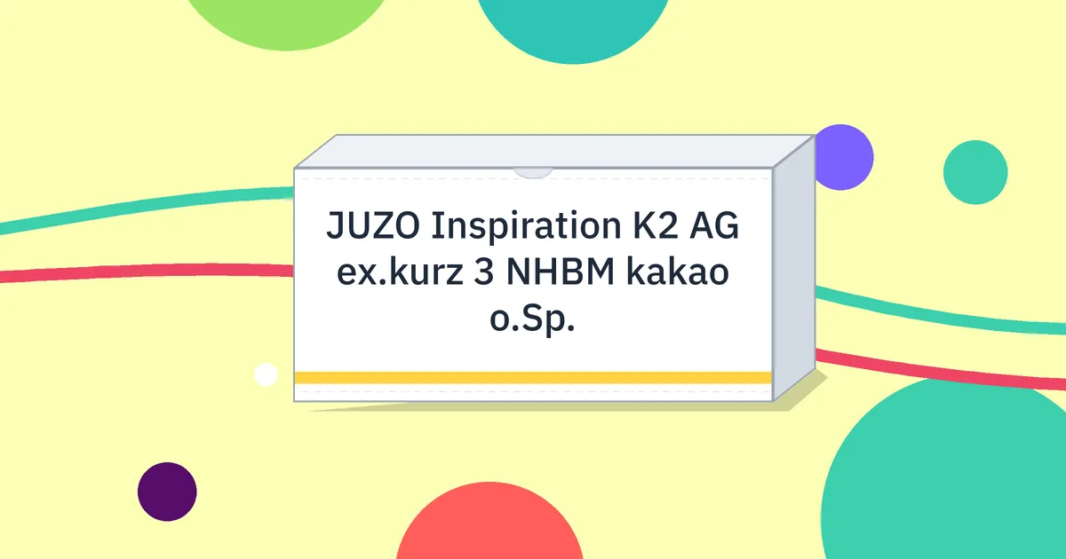Symbolbild: Packung mit der Aufschrift JUZO Inspiration K2 AG ex.kurz 3 NHBM kakao o.Sp. (PZN 14951383) – Verfügbarkeit und Bezug in Apotheken in Frankfurt am Main