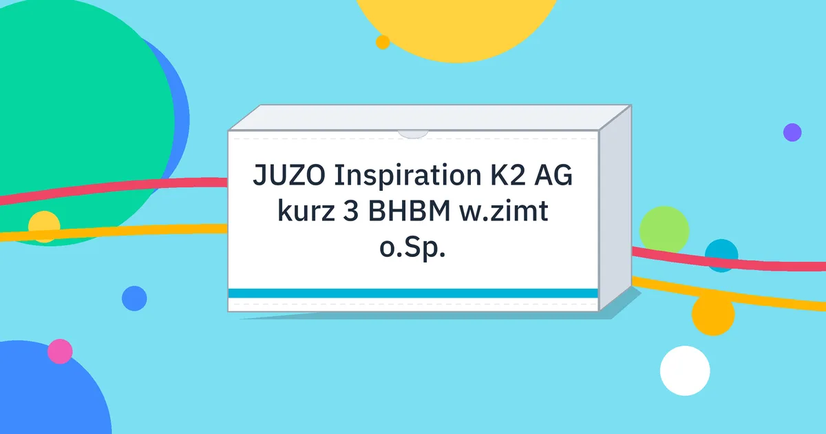 Symbolbild: Packung mit der Aufschrift JUZO Inspiration K2 AG kurz 3 BHBM w.zimt o.Sp. (PZN 14885172) – Verfügbarkeit und Bezug in Apotheken in Frankfurt am Main