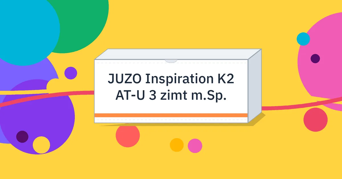 Symbolbild: Packung mit der Aufschrift JUZO Inspiration K2 AT-U 3 zimt m.Sp. (PZN 14927858) – Verfügbarkeit und Bezug in Apotheken in Frankfurt am Main
