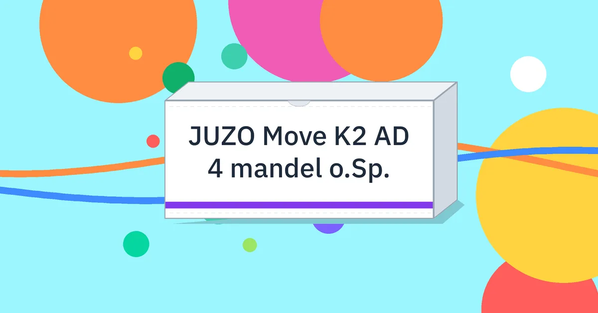 Symbolbild: Packung mit der Aufschrift JUZO Move K2 AD 4 mandel o.Sp. (PZN 16342151) – Verfügbarkeit und Bezug in Apotheken in Frankfurt am Main