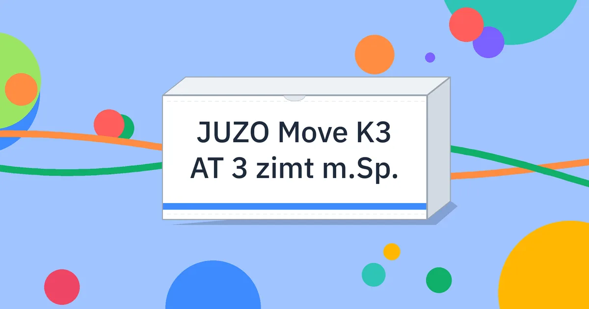 Symbolbild: Packung mit der Aufschrift JUZO Move K3 AT 3 zimt m.Sp. (PZN 20676886) – Verfügbarkeit und Bezug in Apotheken in Frankfurt am Main