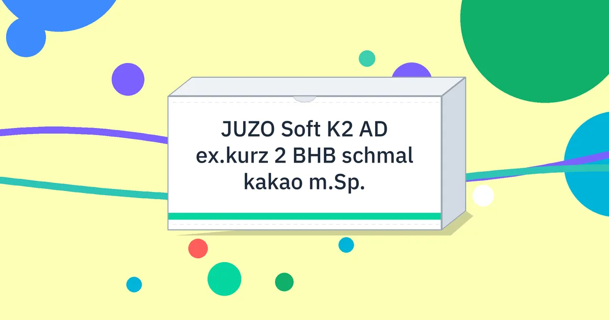 Symbolbild: Packung mit der Aufschrift JUZO Soft K2 AD ex.kurz 2 BHB schmal kakao m.Sp. (PZN 15466715) – Verfügbarkeit und Bezug in Apotheken in Frankfurt am Main