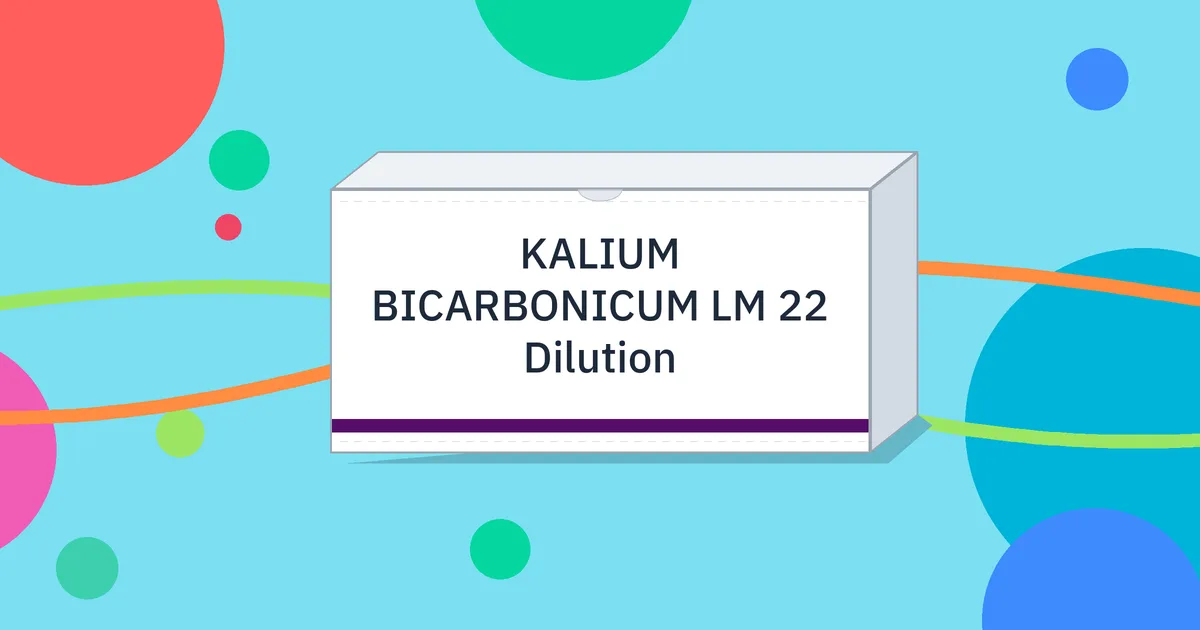Symbolbild: Packung mit der Aufschrift KALIUM BICARBONICUM LM 22 Dilution (PZN 13783558) – Verfügbarkeit und Bezug in Apotheken in Frankfurt am Main