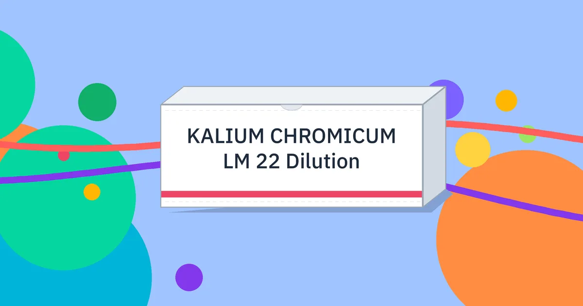 Symbolbild: Packung mit der Aufschrift KALIUM CHROMICUM LM 22 Dilution (PZN 12919317) – Verfügbarkeit und Bezug in Apotheken in Frankfurt am Main
