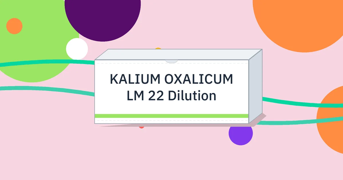 Symbolbild: Packung mit der Aufschrift KALIUM OXALICUM LM 22 Dilution (PZN 12923750) – Verfügbarkeit und Bezug in Apotheken in Frankfurt am Main