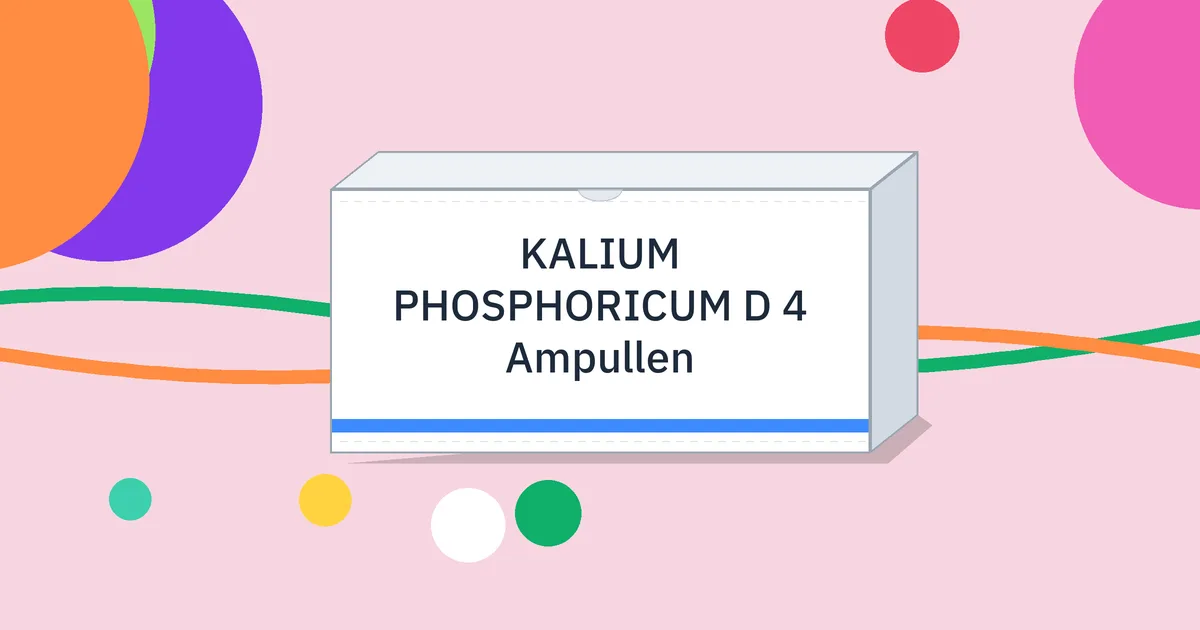 Symbolbild: Packung mit der Aufschrift KALIUM PHOSPHORICUM D 4 Ampullen (PZN 11706766) – Verfügbarkeit und Bezug in Apotheken in Frankfurt am Main