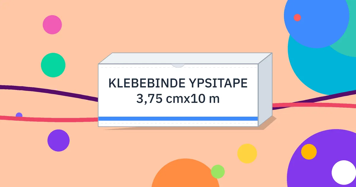Symbolbild: Packung mit der Aufschrift KLEBEBINDE YPSITAPE 3,75 cmx10 m (PZN 00193298) – Verfügbarkeit und Bezug in Apotheken in Frankfurt am Main