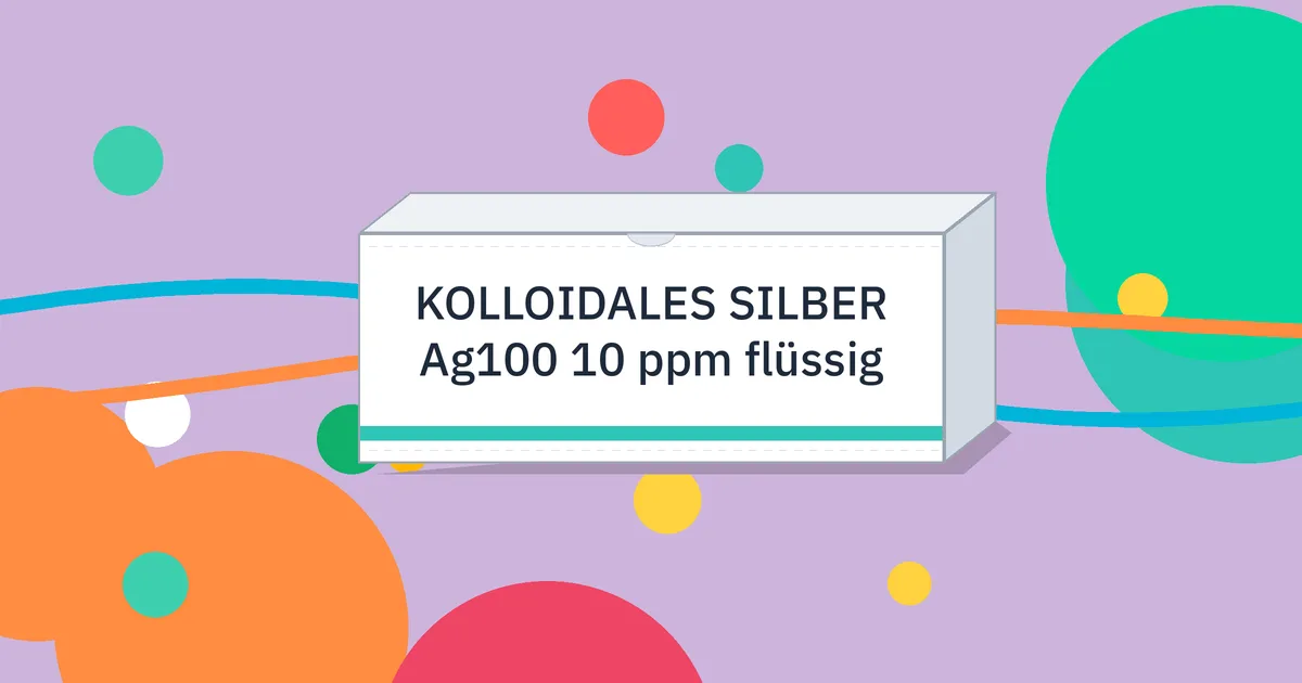 Symbolbild: Packung mit der Aufschrift KOLLOIDALES SILBER Ag100 10 ppm flüssig (PZN 16896671) – Verfügbarkeit und Bezug in Apotheken in Frankfurt am Main