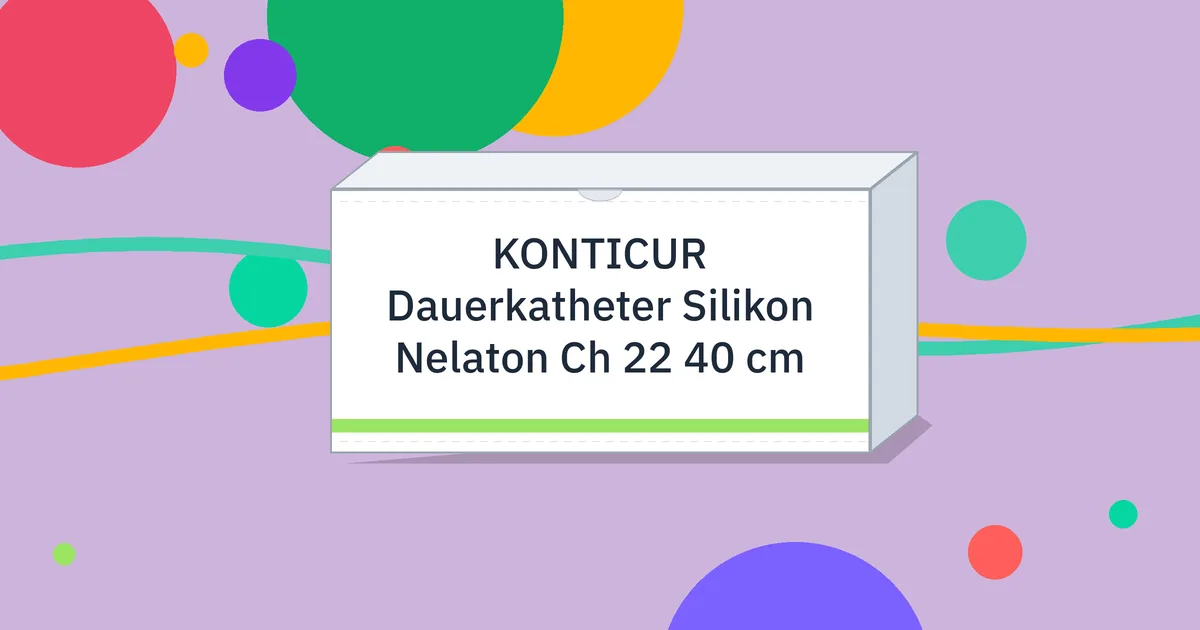 Symbolbild: Packung mit der Aufschrift KONTICUR Dauerkatheter Silikon Nelaton Ch 22 40 cm (PZN 19961802) – Verfügbarkeit und Bezug in Apotheken in Frankfurt am Main