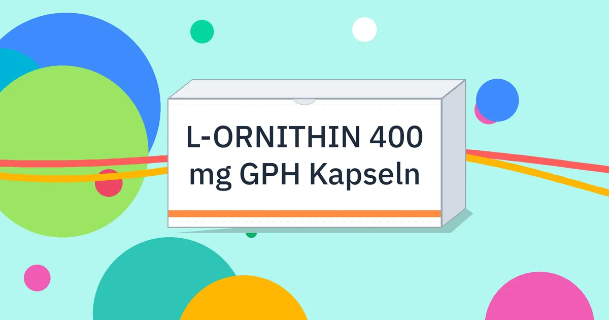 Symbolbild: Packung mit der Aufschrift L-ORNITHIN 400 mg GPH Kapseln (PZN 08404091) – Verfügbarkeit und Bezug in Apotheken in Frankfurt am Main
