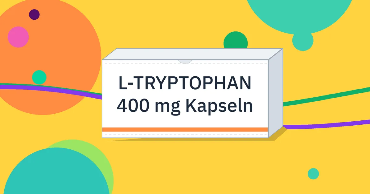 Symbolbild: Packung mit der Aufschrift L-TRYPTOPHAN 400 mg Kapseln (PZN 10204181) – Verfügbarkeit und Bezug in Apotheken in Frankfurt am Main