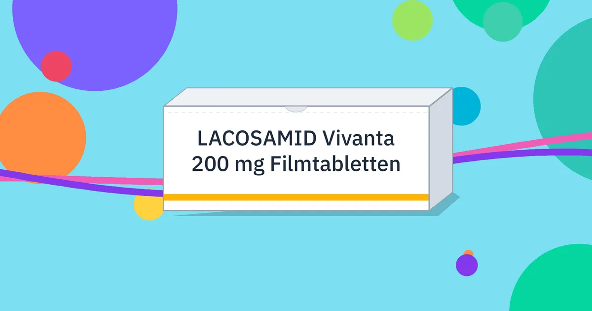 Symbolbild: Packung mit der Aufschrift LACOSAMID Vivanta 200 mg Filmtabletten (PZN 18084026) – Verfügbarkeit und Bezug in Apotheken in Frankfurt am Main