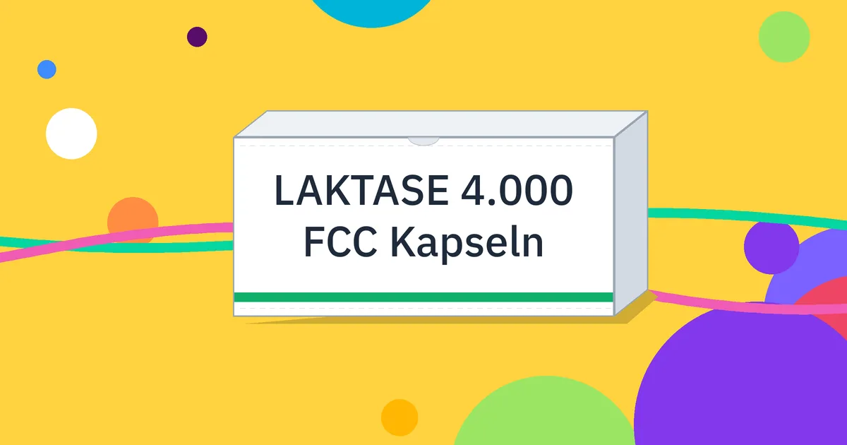 Symbolbild: Packung mit der Aufschrift LAKTASE 4.000 FCC Kapseln (PZN 09634025) – Verfügbarkeit und Bezug in Apotheken in Frankfurt am Main