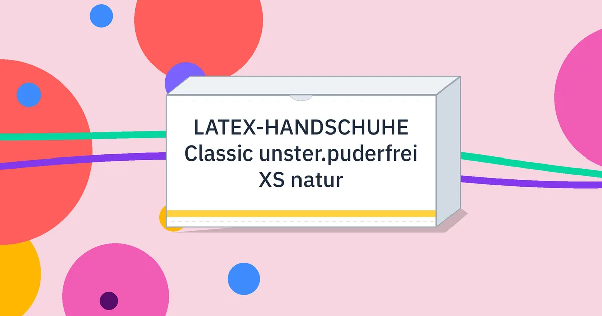Symbolbild: Packung mit der Aufschrift LATEX-HANDSCHUHE Classic unster.puderfrei XS natur (PZN 10414381) – Verfügbarkeit und Bezug in Apotheken in Frankfurt am Main