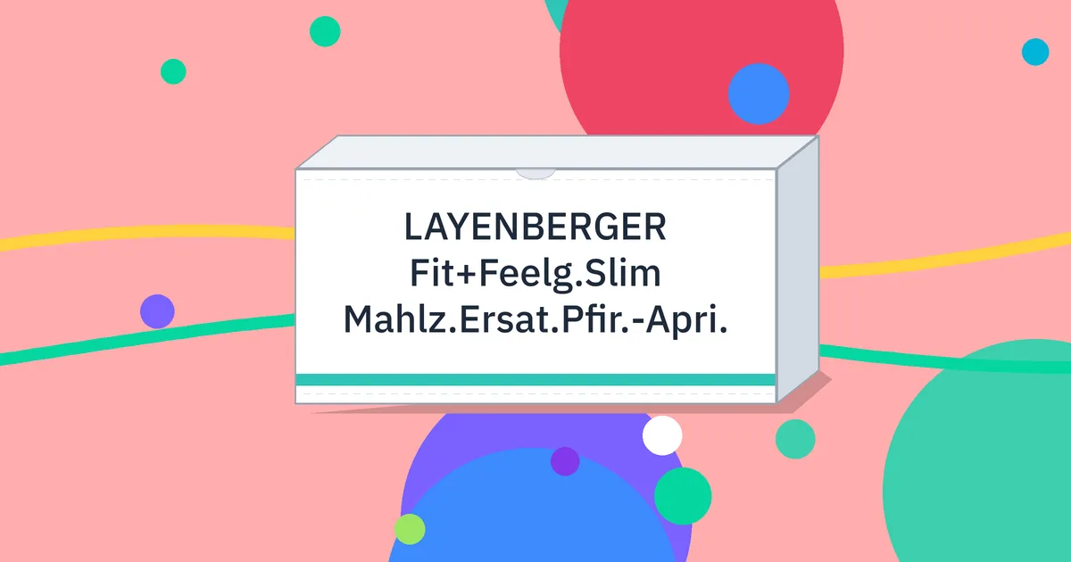 Symbolbild: Packung mit der Aufschrift LAYENBERGER Fit+Feelg.Slim Mahlz.Ersat.Pfir.-Apri. (PZN 06578349) – Verfügbarkeit und Bezug in Apotheken in Frankfurt am Main