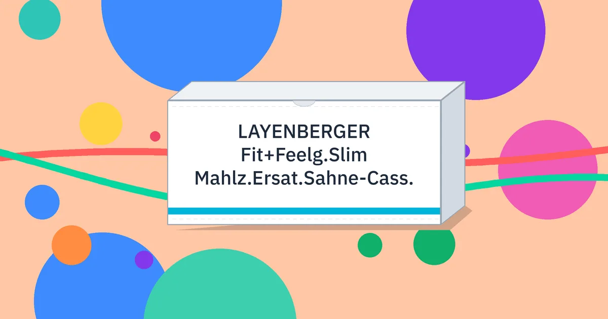Symbolbild: Packung mit der Aufschrift LAYENBERGER Fit+Feelg.Slim Mahlz.Ersat.Sahne-Cass. (PZN 06578355) – Verfügbarkeit und Bezug in Apotheken in Frankfurt am Main