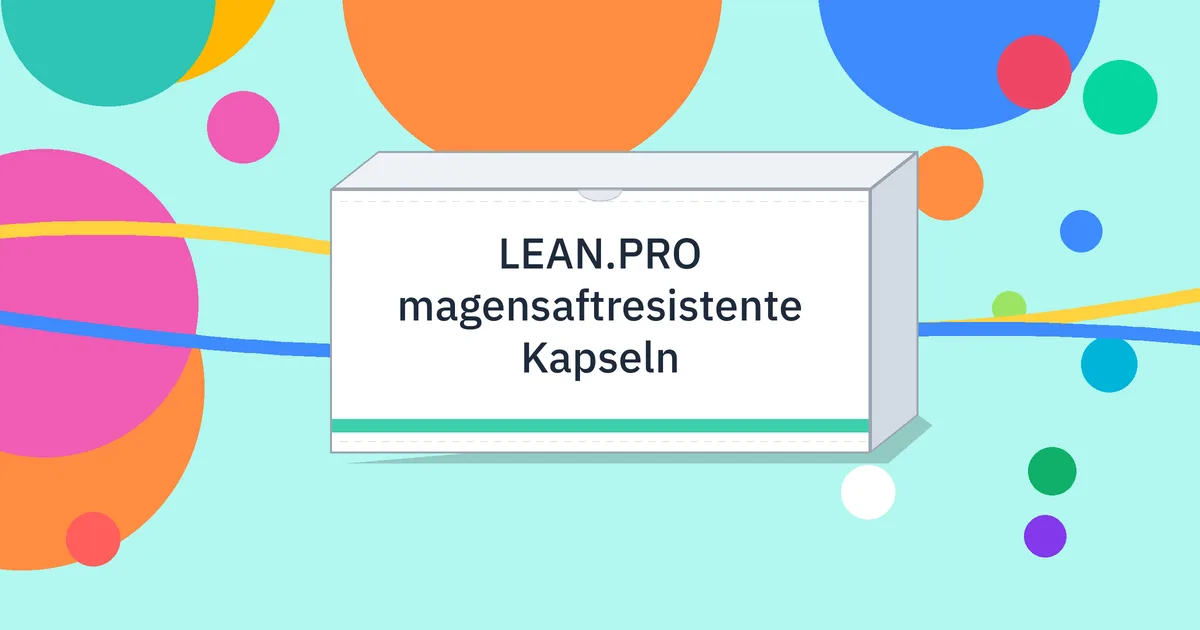 Symbolbild: Packung mit der Aufschrift LEAN.PRO magensaftresistente Kapseln (PZN 19662809) – Verfügbarkeit und Bezug in Apotheken in Frankfurt am Main