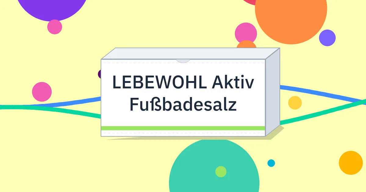 Symbolbild: Packung mit der Aufschrift LEBEWOHL Aktiv Fußbadesalz (PZN 06686257) – Verfügbarkeit und Bezug in Apotheken in Frankfurt am Main