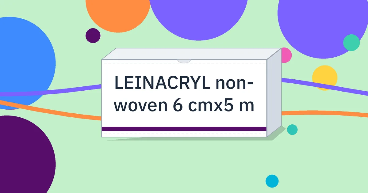 Symbolbild: Packung mit der Aufschrift LEINACRYL non-woven 6 cmx5 m (PZN 00971703) – Verfügbarkeit und Bezug in Apotheken in Frankfurt am Main