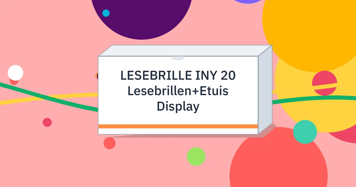 Symbolbild: Packung mit der Aufschrift LESEBRILLE INY 20 Lesebrillen+Etuis Display (PZN 19376311) – Verfügbarkeit und Bezug in Apotheken in Frankfurt am Main