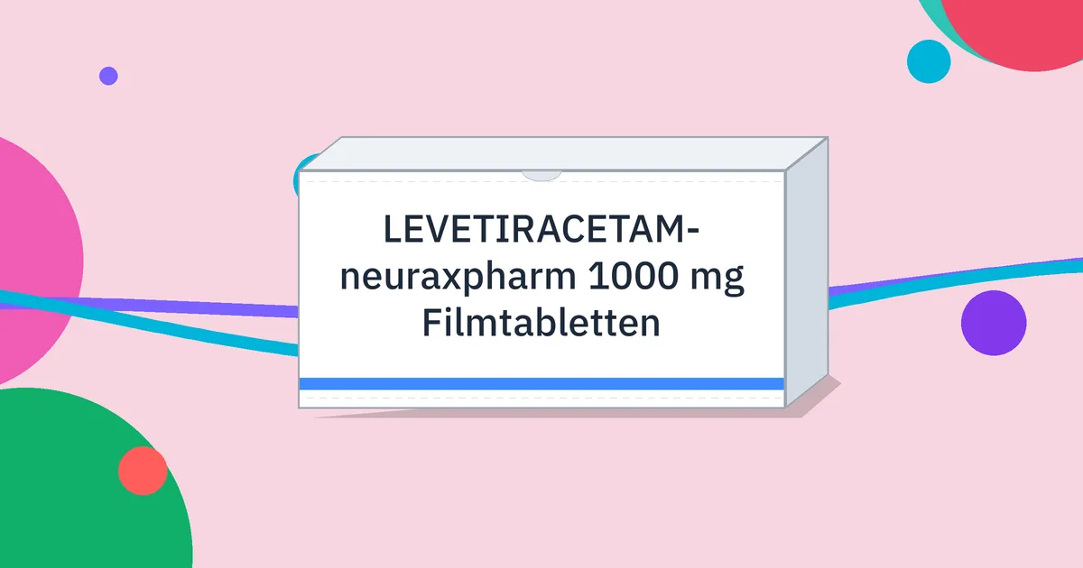 Symbolbild: Packung mit der Aufschrift LEVETIRACETAM-neuraxpharm 1000 mg Filmtabletten (PZN 09064929) – Verfügbarkeit und Bezug in Apotheken in Frankfurt am Main