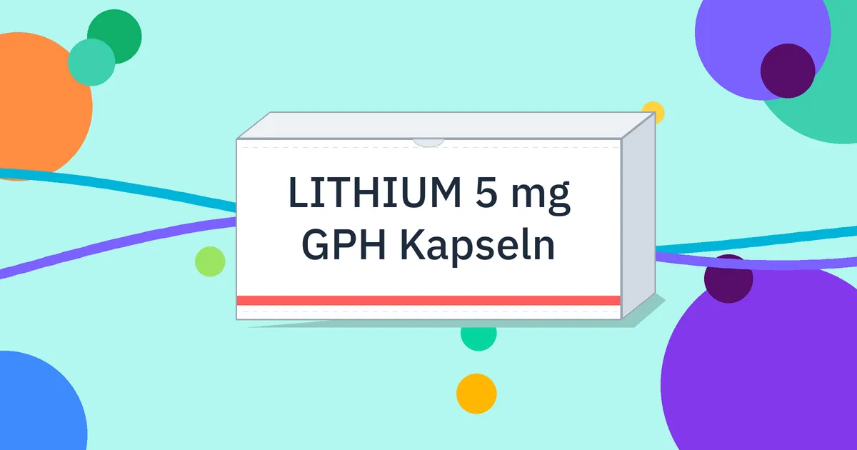 Symbolbild: Packung mit der Aufschrift LITHIUM 5 mg GPH Kapseln (PZN 20167162) – Verfügbarkeit und Bezug in Apotheken in Frankfurt am Main