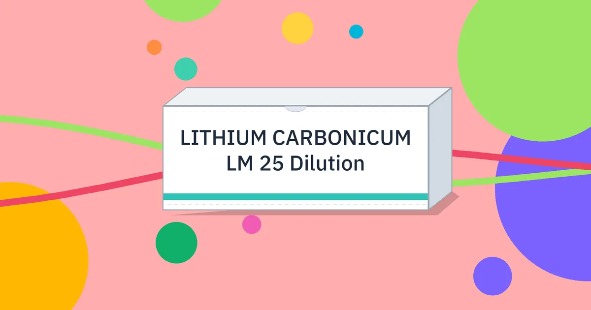 Symbolbild: Packung mit der Aufschrift LITHIUM CARBONICUM LM 25 Dilution (PZN 12931695) – Verfügbarkeit und Bezug in Apotheken in Frankfurt am Main
