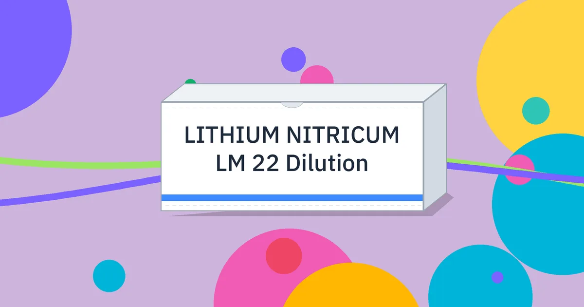 Symbolbild: Packung mit der Aufschrift LITHIUM NITRICUM LM 22 Dilution (PZN 12932594) – Verfügbarkeit und Bezug in Apotheken in Frankfurt am Main