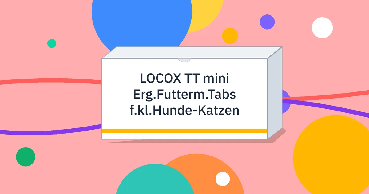 Symbolbild: Packung mit der Aufschrift LOCOX TT mini Erg.Futterm.Tabs f.kl.Hunde-Katzen (PZN 19491839) – Verfügbarkeit und Bezug in Apotheken in Frankfurt am Main