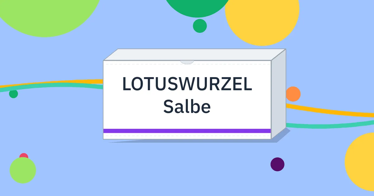 Symbolbild: Packung mit der Aufschrift LOTUSWURZEL Salbe (PZN 18008025) – Verfügbarkeit und Bezug in Apotheken in Frankfurt am Main