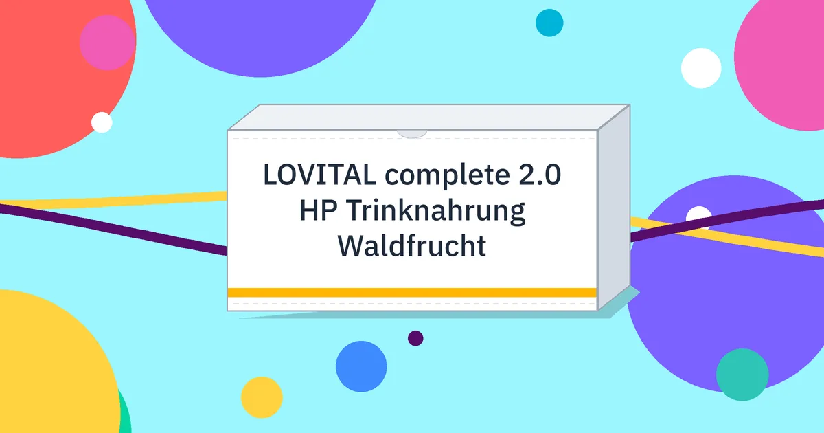 Symbolbild: Packung mit der Aufschrift LOVITAL complete 2.0 HP Trinknahrung Waldfrucht (PZN 17161546) – Verfügbarkeit und Bezug in Apotheken in Frankfurt am Main