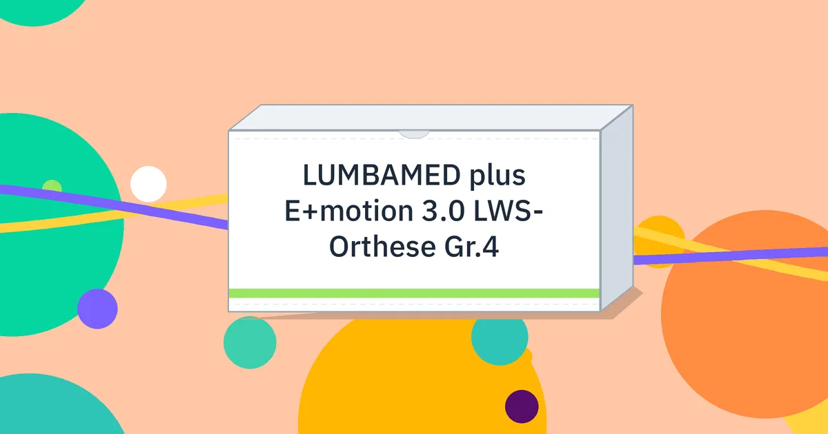 Symbolbild: Packung mit der Aufschrift LUMBAMED plus E+motion 3.0 LWS-Orthese Gr.4 (PZN 19369593) – Verfügbarkeit und Bezug in Apotheken in Frankfurt am Main