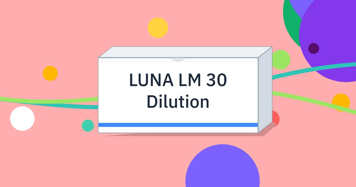 Symbolbild: Packung mit der Aufschrift LUNA LM 30 Dilution (PZN 12934104) – Verfügbarkeit und Bezug in Apotheken in Frankfurt am Main