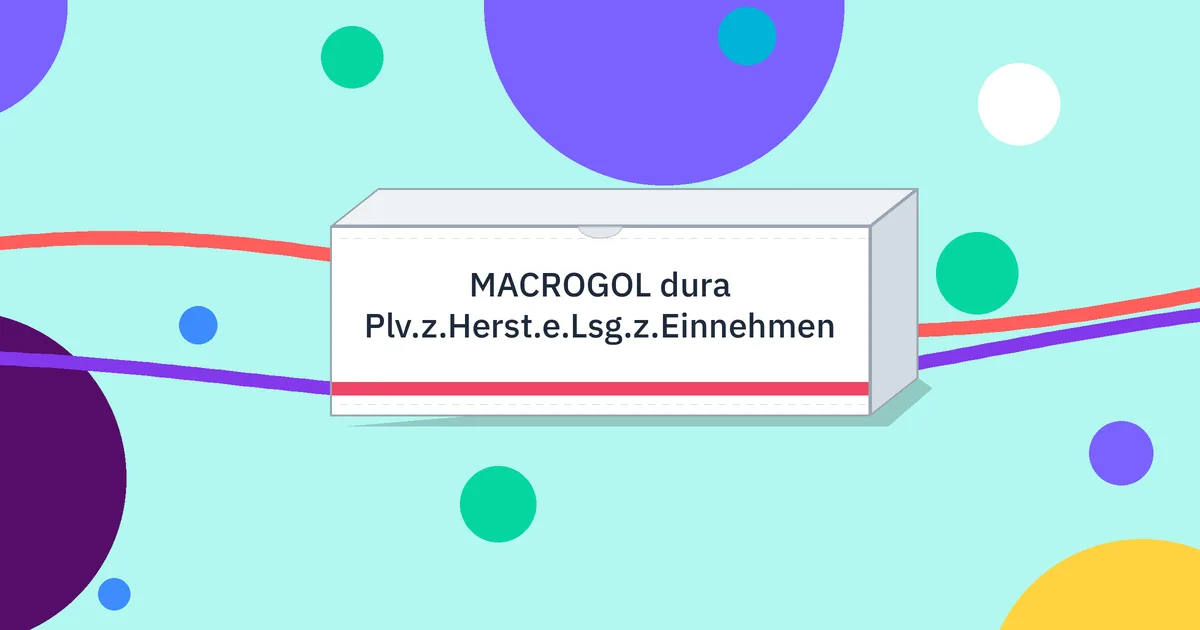 Symbolbild: Packung mit der Aufschrift MACROGOL dura Plv.z.Herst.e.Lsg.z.Einnehmen (PZN 07235976) – Verfügbarkeit und Bezug in Apotheken in Frankfurt am Main
