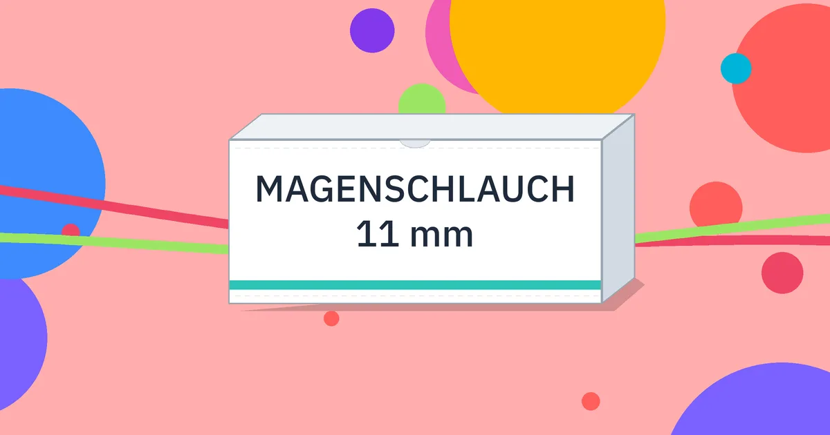 Symbolbild: Packung mit der Aufschrift MAGENSCHLAUCH 11 mm (PZN 01732461) – Verfügbarkeit und Bezug in Apotheken in Frankfurt am Main