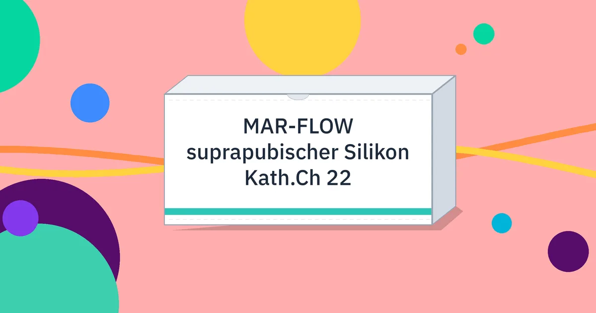 Symbolbild: Packung mit der Aufschrift MAR-FLOW suprapubischer Silikon Kath.Ch 22 (PZN 03688103) – Verfügbarkeit und Bezug in Apotheken in Frankfurt am Main