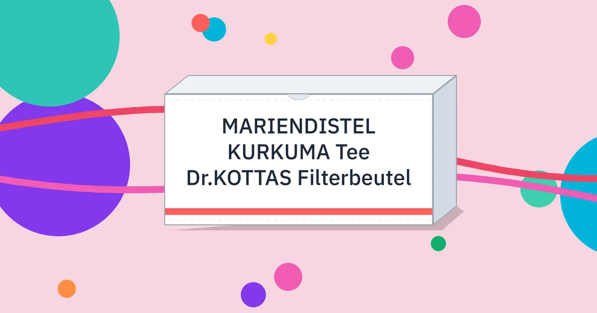 Symbolbild: Packung mit der Aufschrift MARIENDISTEL KURKUMA Tee Dr.KOTTAS Filterbeutel (PZN 20350618) – Verfügbarkeit und Bezug in Apotheken in Frankfurt am Main