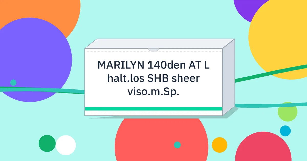 Symbolbild: Packung mit der Aufschrift MARILYN 140den AT L halt.los SHB sheer viso.m.Sp. (PZN 16186946) – Verfügbarkeit und Bezug in Apotheken in Frankfurt am Main