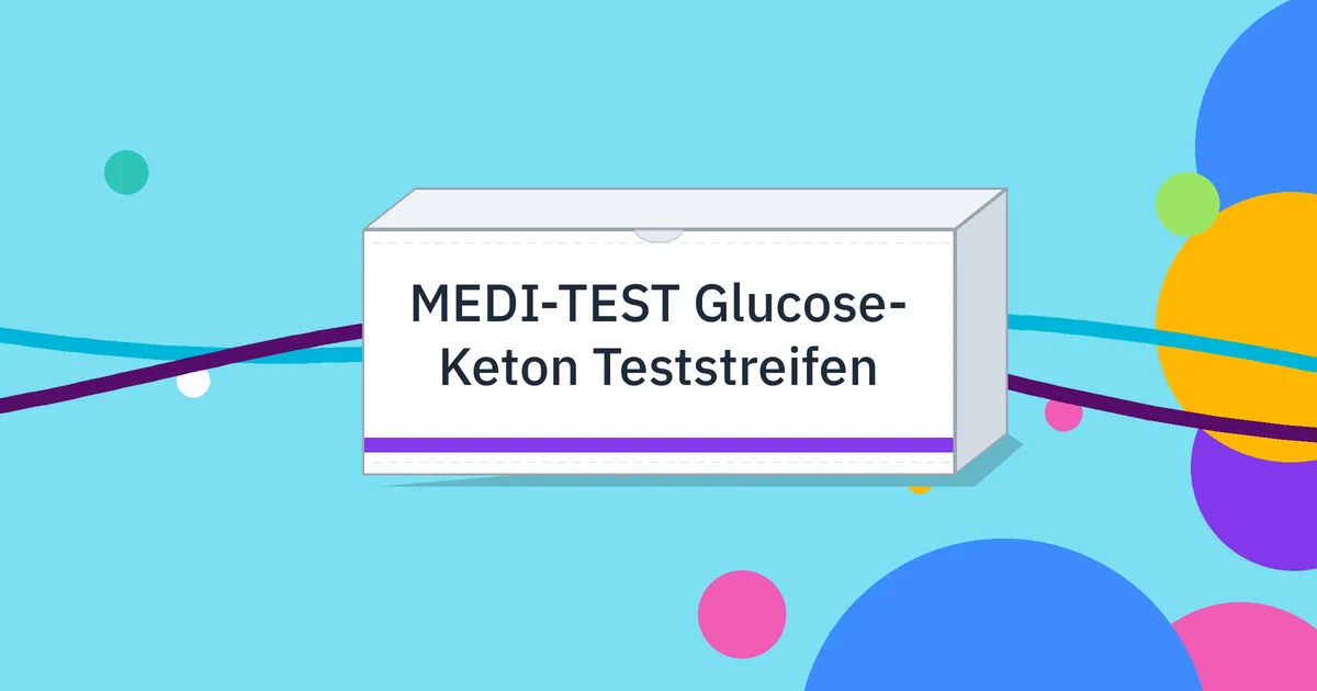 Symbolbild: Packung mit der Aufschrift MEDI-TEST Glucose-Keton Teststreifen (PZN 06571293) – Verfügbarkeit und Bezug in Apotheken in Frankfurt am Main