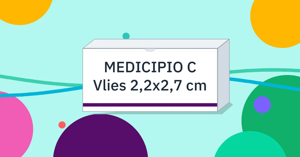 Symbolbild: Packung mit der Aufschrift MEDICIPIO C Vlies 2,2x2,7 cm (PZN 09213335) – Verfügbarkeit und Bezug in Apotheken in Frankfurt am Main