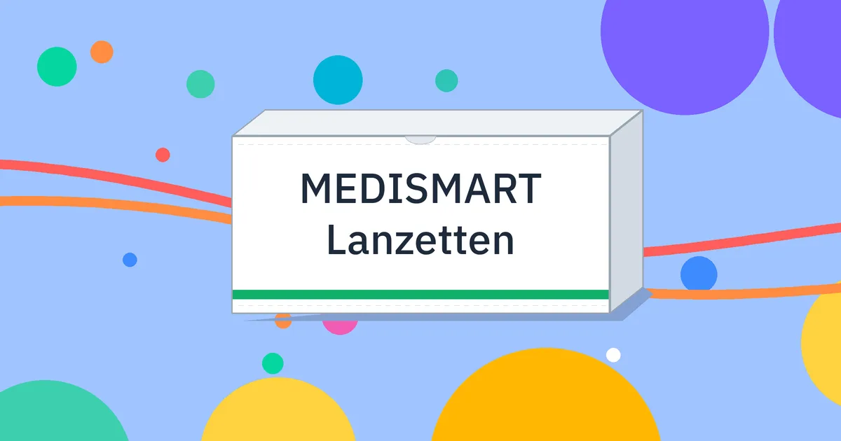 Symbolbild: Packung mit der Aufschrift MEDISMART Lanzetten (PZN 09729406) – Verfügbarkeit und Bezug in Apotheken in Frankfurt am Main